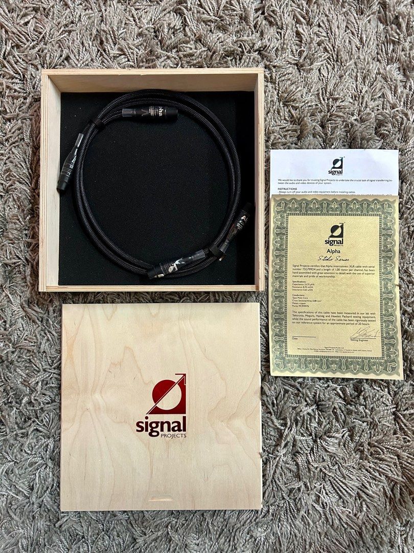 Signal Projects Studio Series Alpha XLR Interconnect, Audio, Other Audio Equipment on Carousell