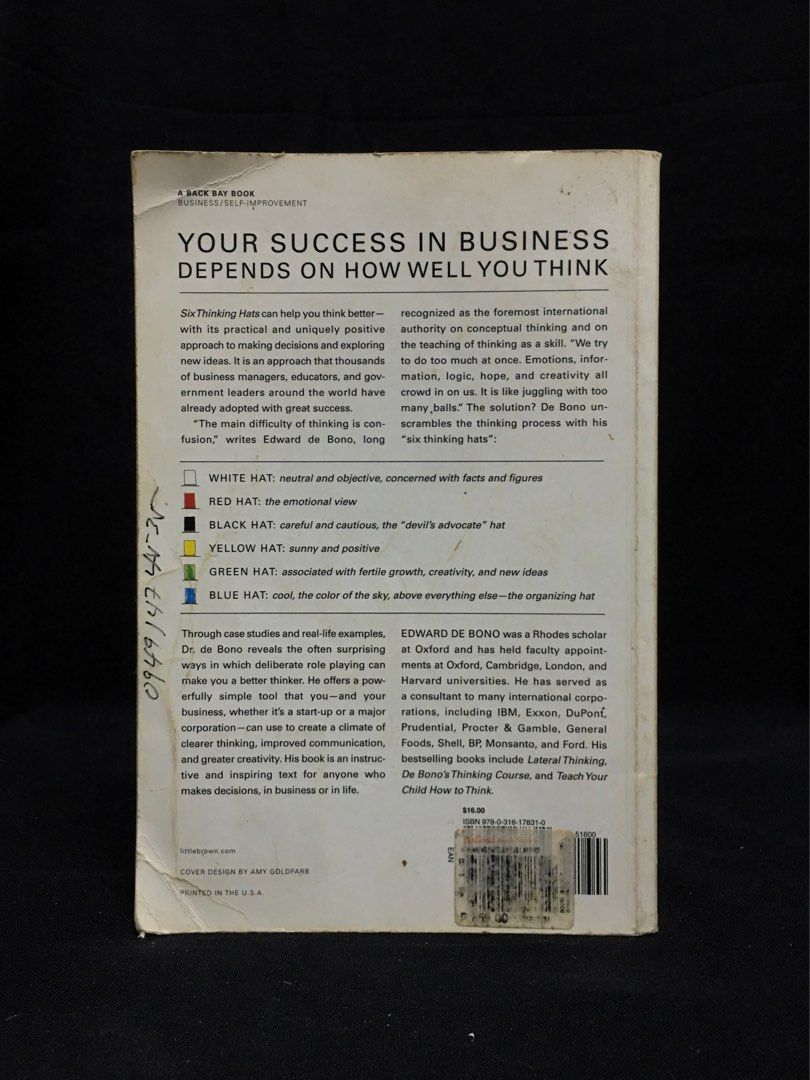 Six Thinking Hats, Hobbies & Toys, Books & Magazines, Fiction & Non ...