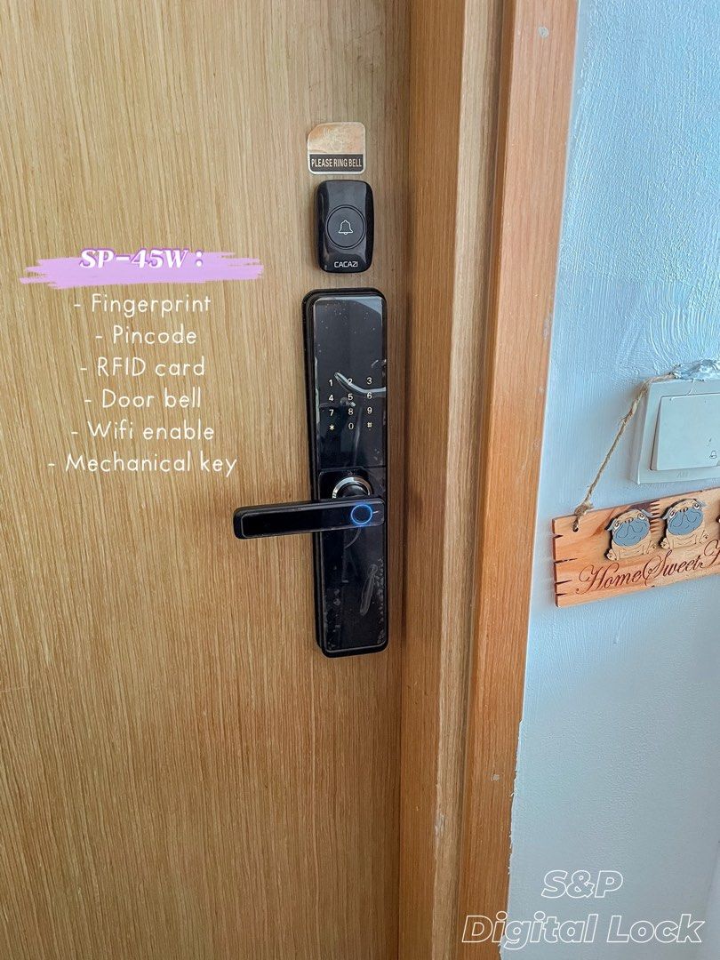 SP-45W digital door lock with wifi enable, Furniture & Home Living ...