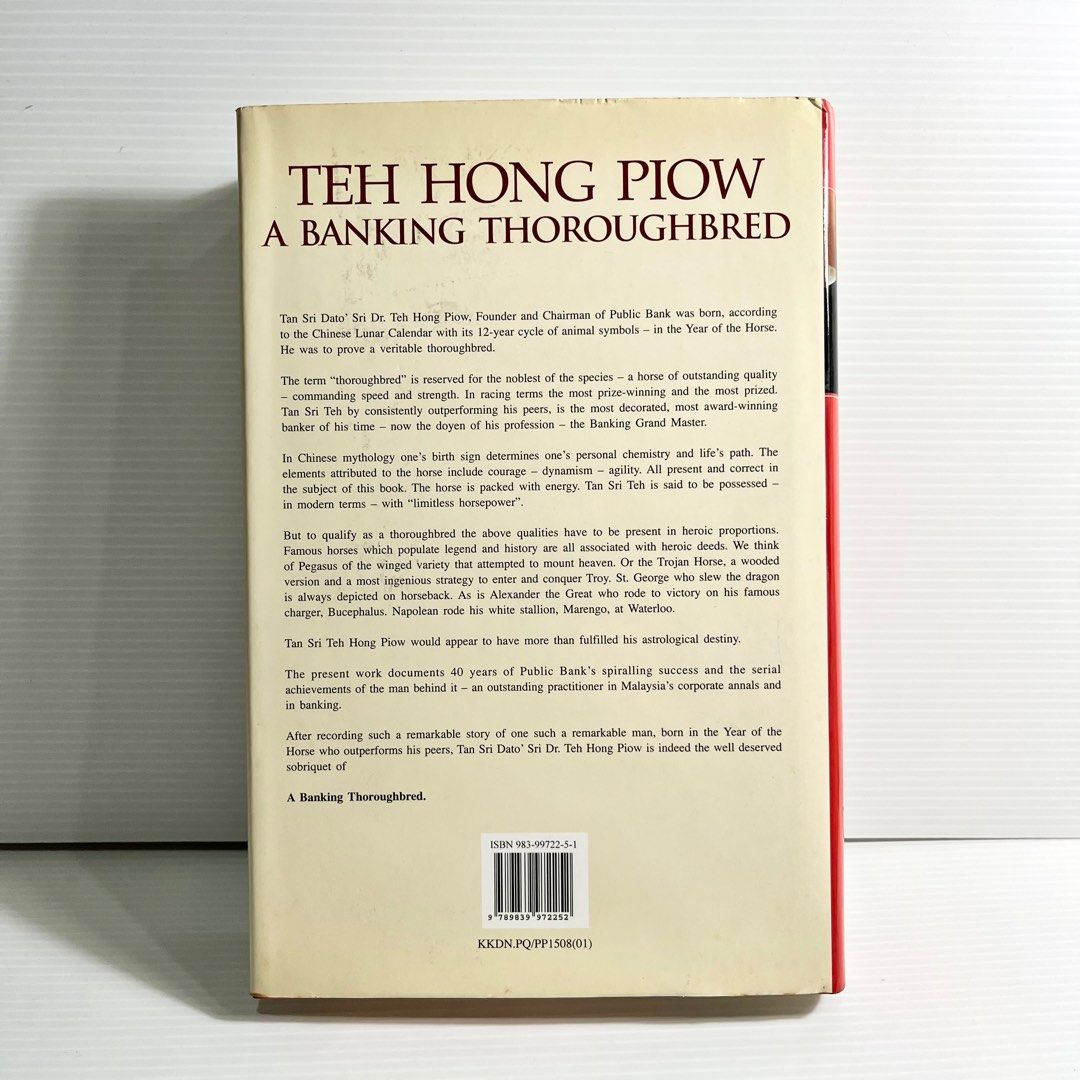 Teh Hong Piow A Banking Thoroughbred Book Authography, Hobbies & Toys ...