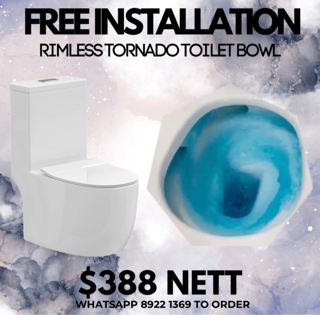 Tornado strong flushing rimless tornado one piece toilet bowl with free ...