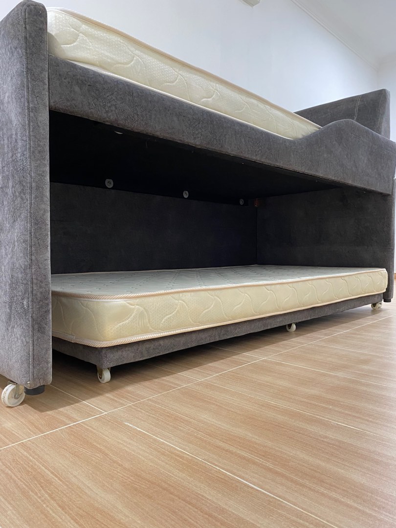 Two storey bed, Furniture & Home Living, Bedding & Towels on Carousell