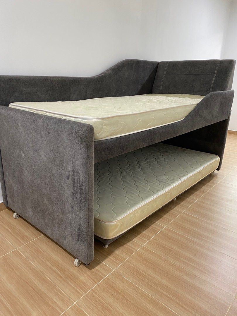 Two storey bed, Furniture & Home Living, Bedding & Towels on Carousell