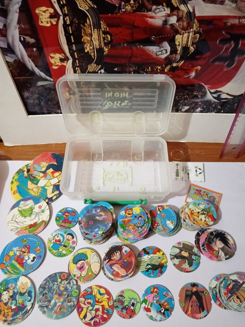 Vintage 1995 Pogs assorted take all dragon ball super Mario ultraman ...