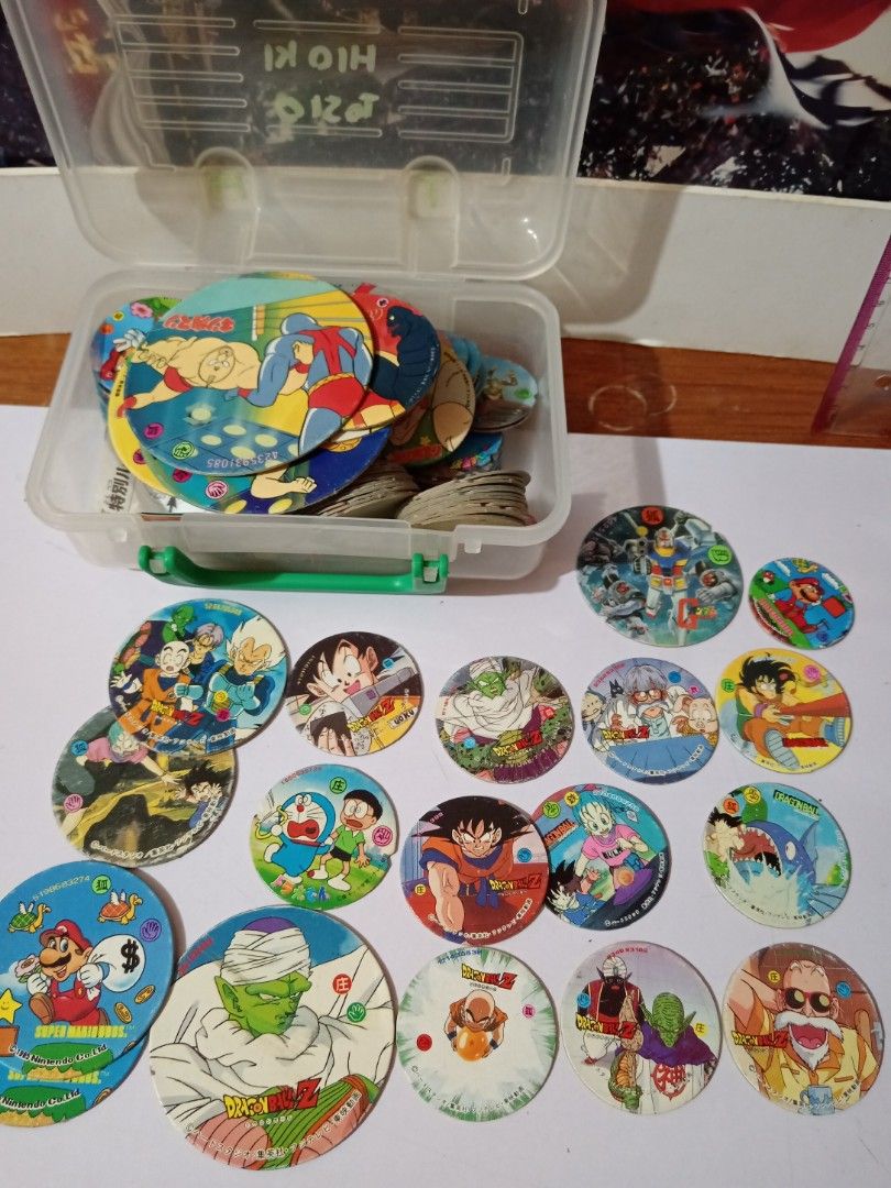 Vintage 1995 Pogs assorted take all dragon ball super Mario ultraman ...