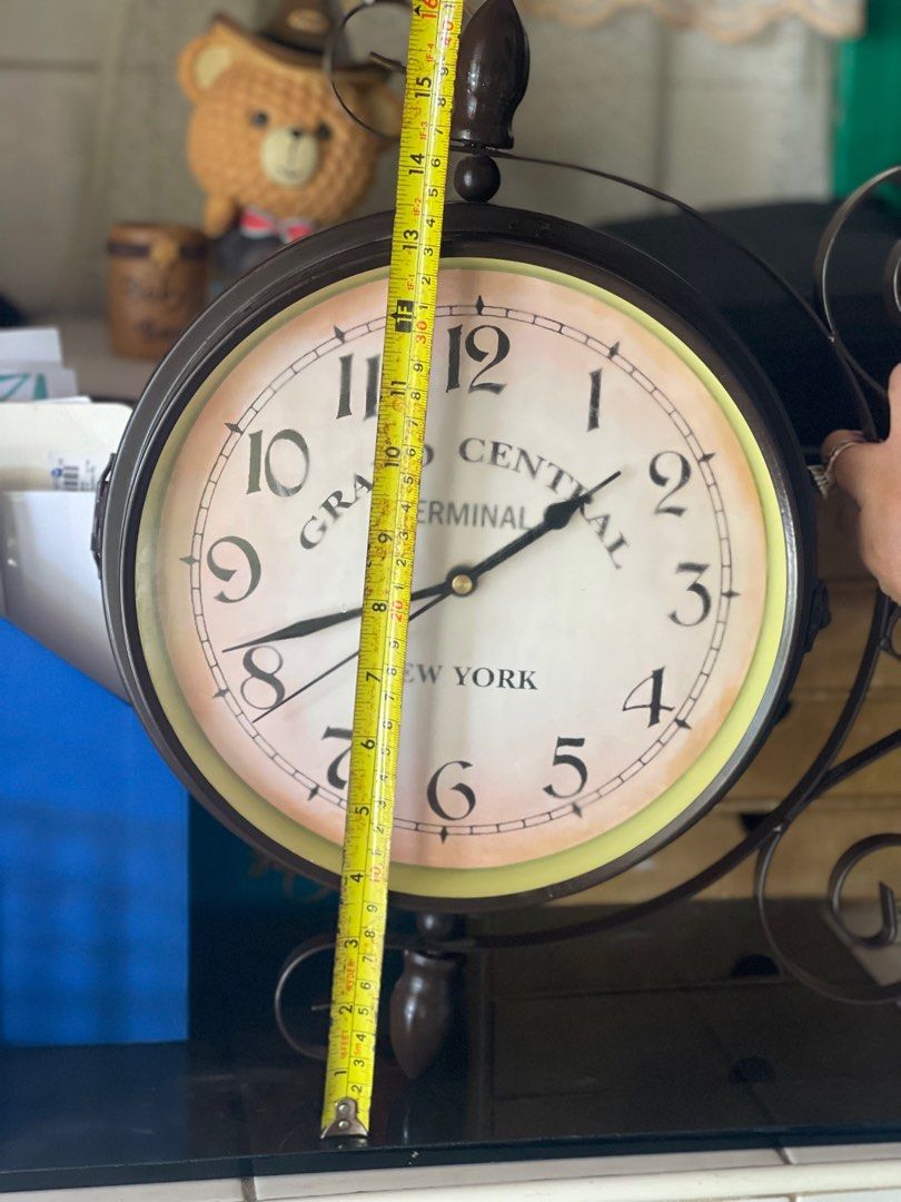 Vintage double sided 360 degrees grand central wall clock, Furniture ...