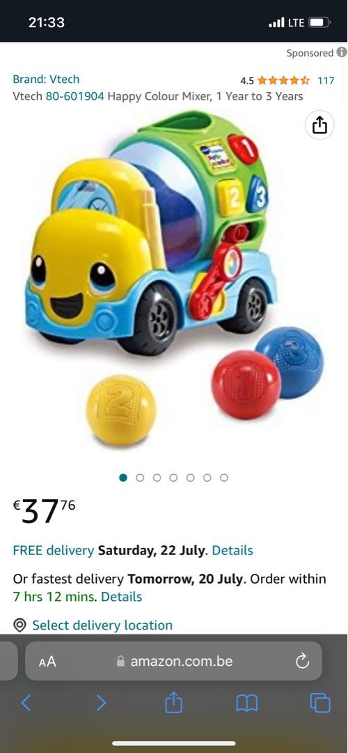 Vtech colour mixer truck, 興趣及遊戲, 玩具 & 遊戲類 - Carousell