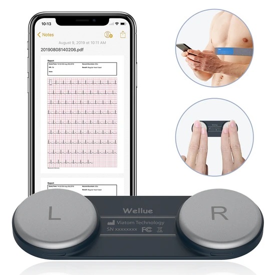 Wellue DuoEK Personal EKG Tracker Wellness Monitor ER2 Heart Rate & Rhythm, Health & Nutrition ...