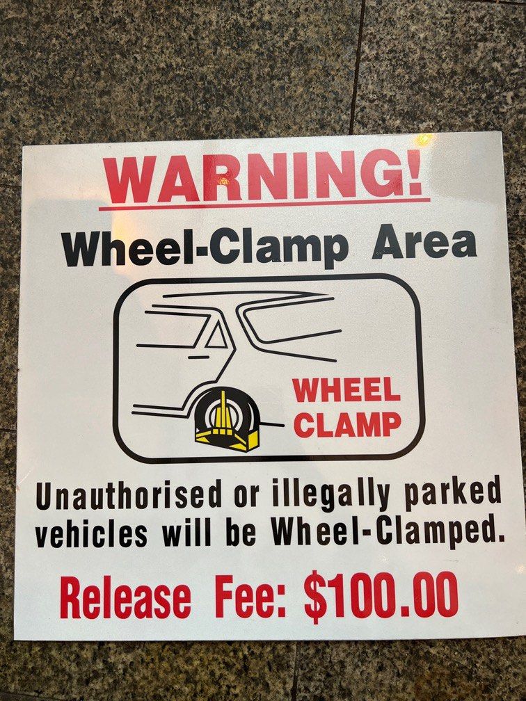 Wheel Clamp Signage, Hobbies & Toys, Memorabilia & Collectibles ...