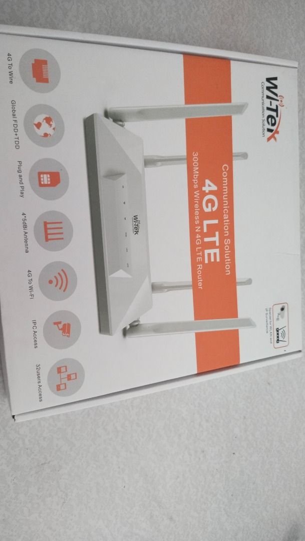 Wi-Tek WI-LTE3- 4G LTE N300 Wi-Fi Router with SIM Card Slot on Carousell