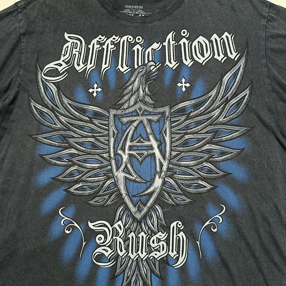 Y2K Affliction x Rush by Georges St. Pierre Double Sided Eagle Shirt ...