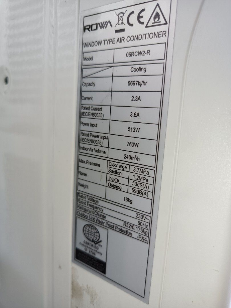 0.6HP ROWA INVERTER TYPE WITH REMOTE, TV & Home Appliances, Air ...