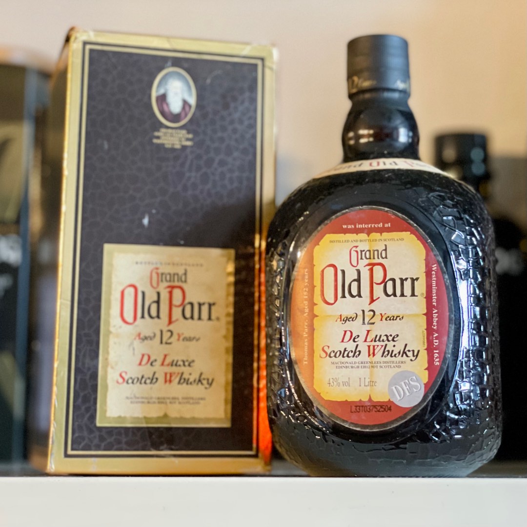 1L Old Parr 12 whisky vintage w box whiskey 1000ml, Food & Drinks, Beverages on Carousell