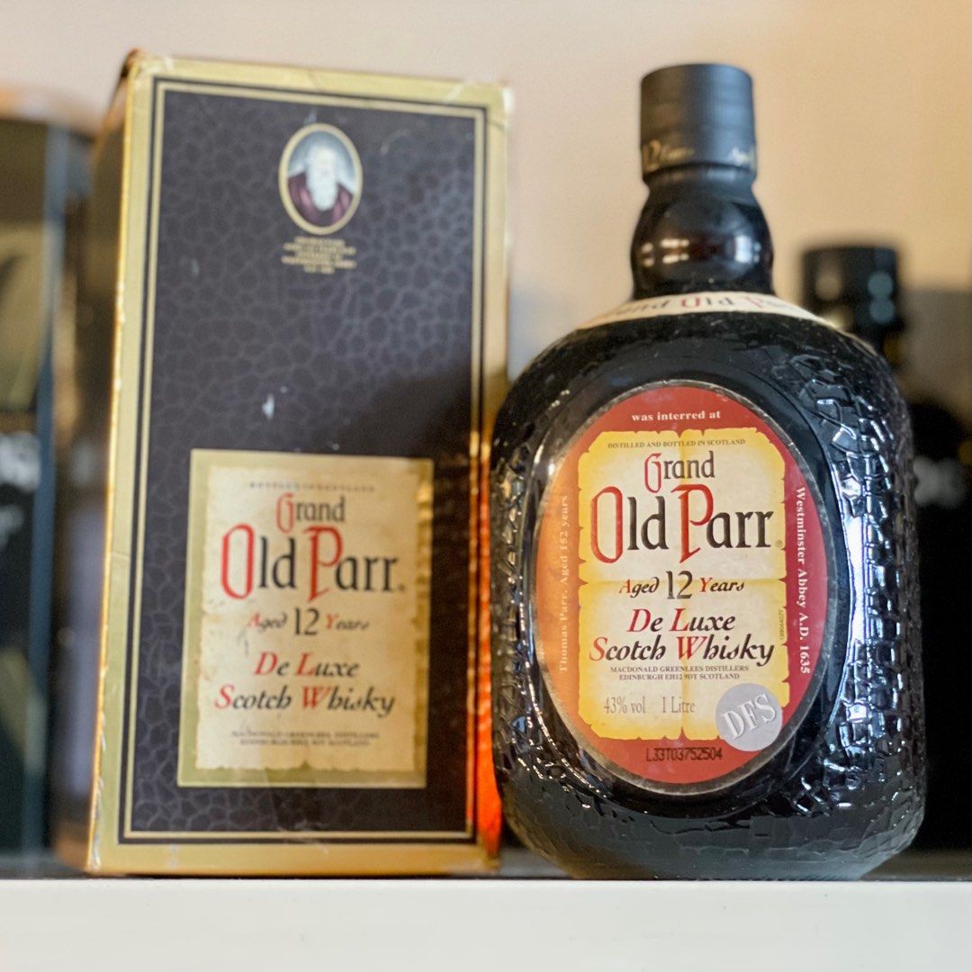 1L Old Parr 12 whisky vintage w box whiskey 1000ml, Food & Drinks, Beverages on Carousell
