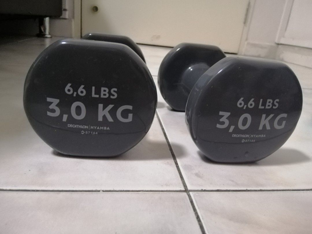3kg Twin Pack Dumbbells, Sports Equipment, Exercise & Fitness, Weights ...