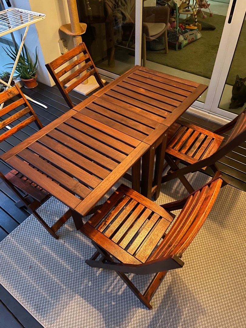 Applaro table and chairs, Furniture & Home Living, Outdoor Furniture on ...