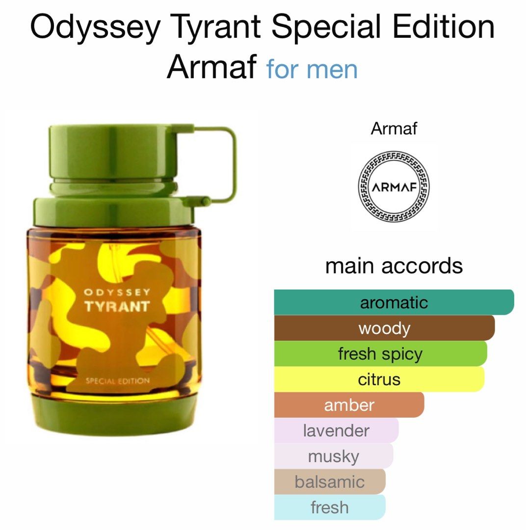 Armaf Odyssey Tyrant Special Edition EDP 100ml, Beauty & Personal Care ...