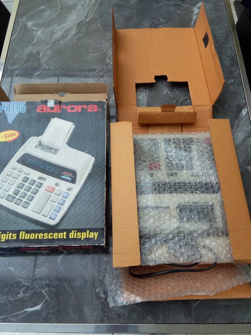 AURORA Printing Calculator. 12 Digits Fluorescent Display. 2 Colour ...