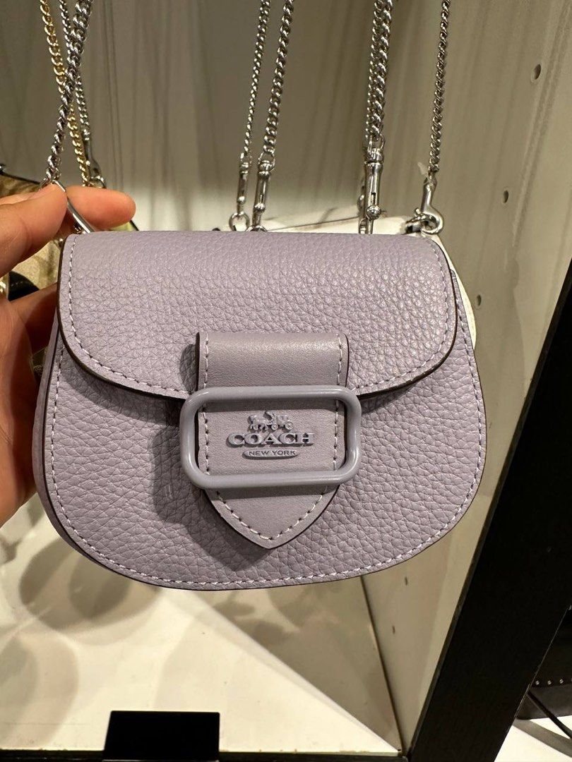 Authentic Coach Morgan Card Case on A Chain in Signature Canvas, Luxury ...