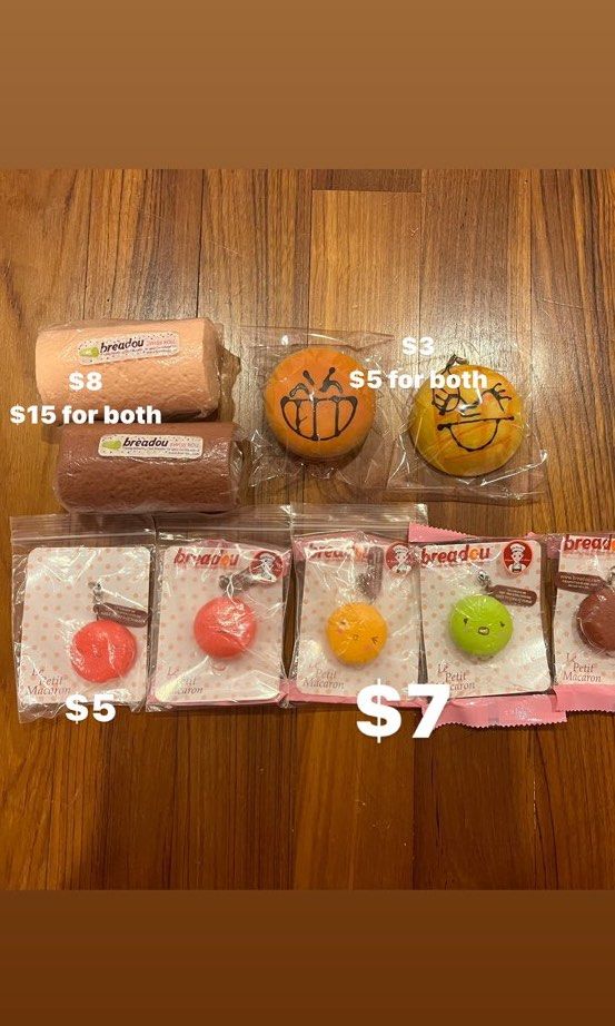 Breadou squishies grab bag , breadou macarons, breadou Swiss roll ...