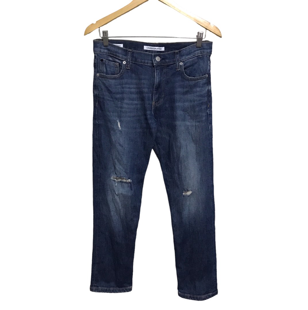 Calvin Klein Tattered Denim Jeans On Carousell