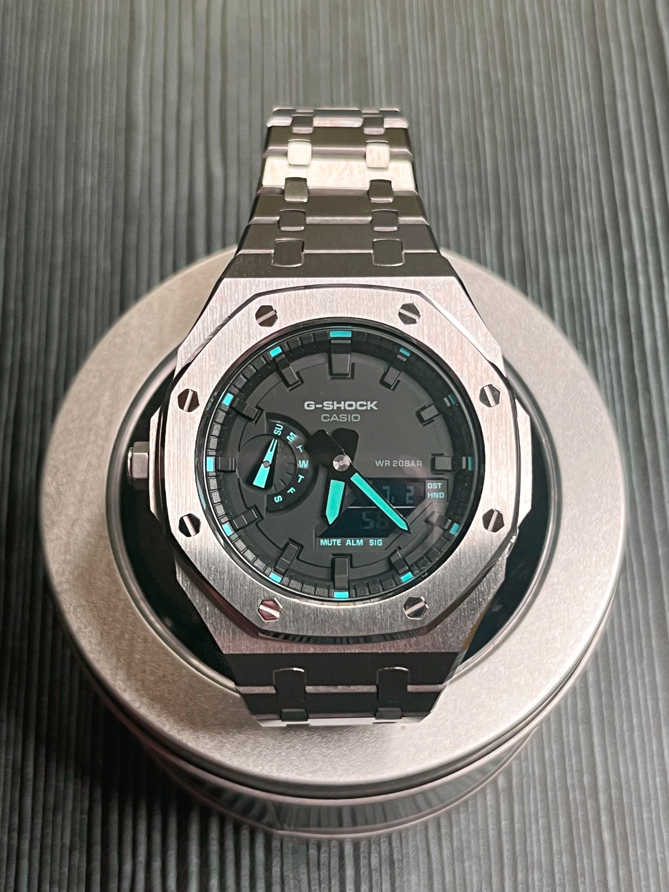 Casio G-SHOCK Custom Royal Oak (Casio Oak) Men's BLUE STEEL Watch - G ...