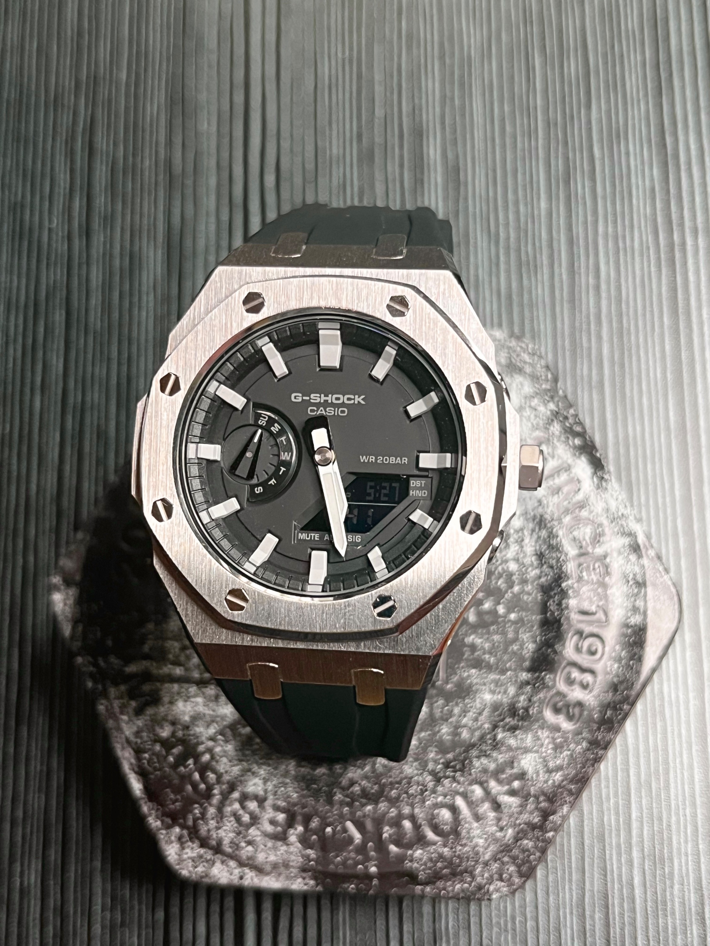 Casio G-SHOCK Custom Royal Oak (Casio Oak) GA-2100-1A Black dial with ...