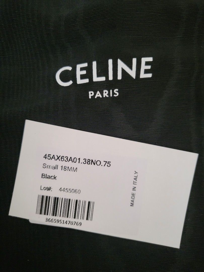 Celine triomphe belt in taurillon leather in black, Luxury, Accessories ...