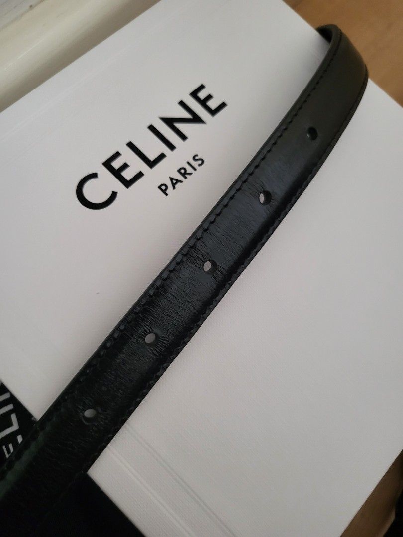 Celine triomphe belt in taurillon leather in black, Luxury, Accessories ...