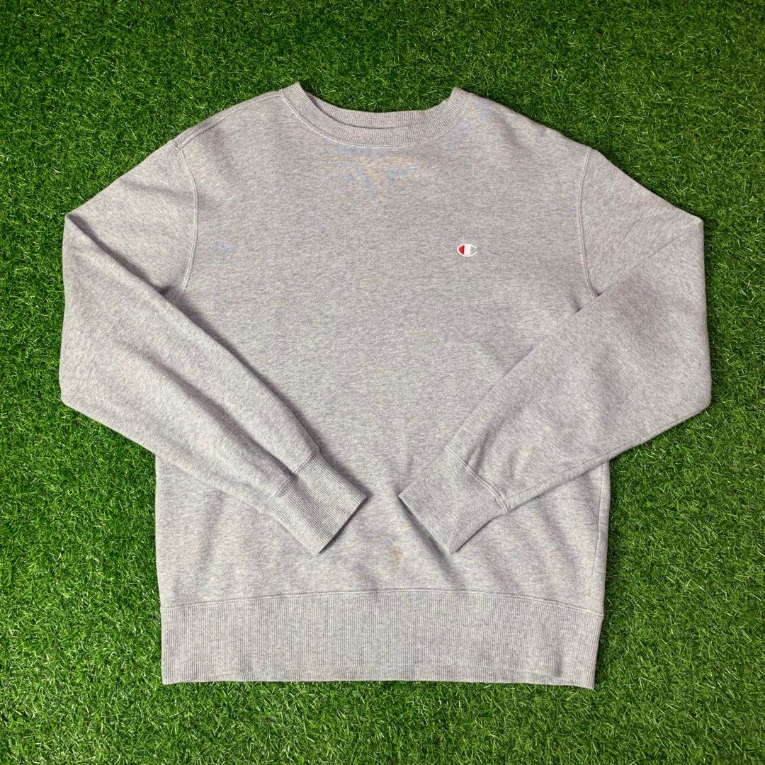 Champion Side Logo Gray Sweater, Men's Fashion, Tops & Sets, Hoodies on ...