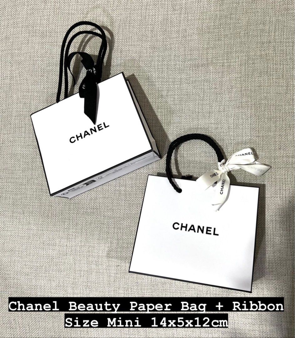 Chanel Beauty Paper Bag + Ribbon (cocok buat gift) Size Mini 14x5x12cm ...