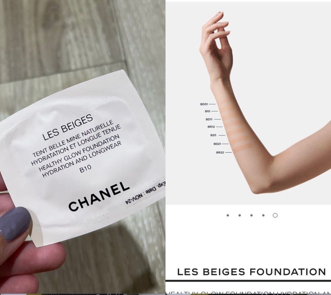 Chanel Les Beiges Foundation Sample Shade B10, Kesehatan & Kecantikan ...