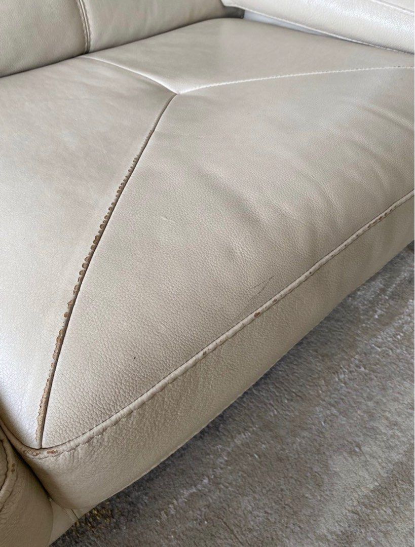 Corium Italia Leather L Shape Sofa, Furniture & Home Living, Furniture ...