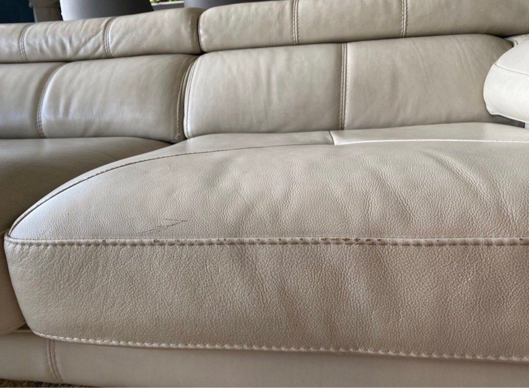 Corium Italia Leather L Shape Sofa, Furniture & Home Living, Furniture ...