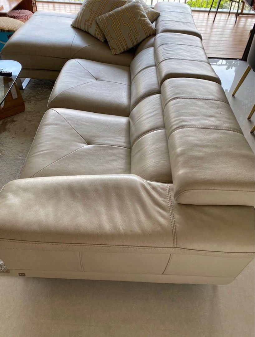 Corium Italia Leather L Shape Sofa, Furniture & Home Living, Furniture ...