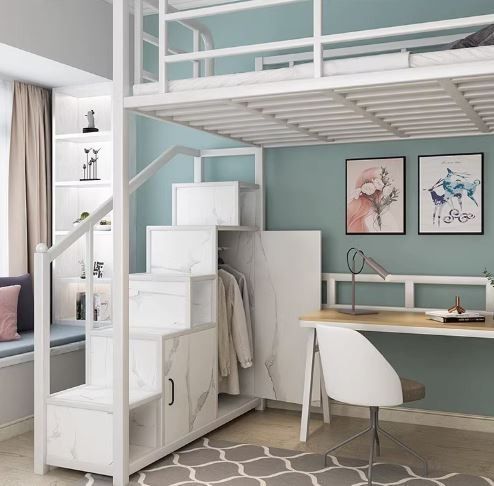 custom attic bed elevated bed sheet upper duplex second floor bed ...