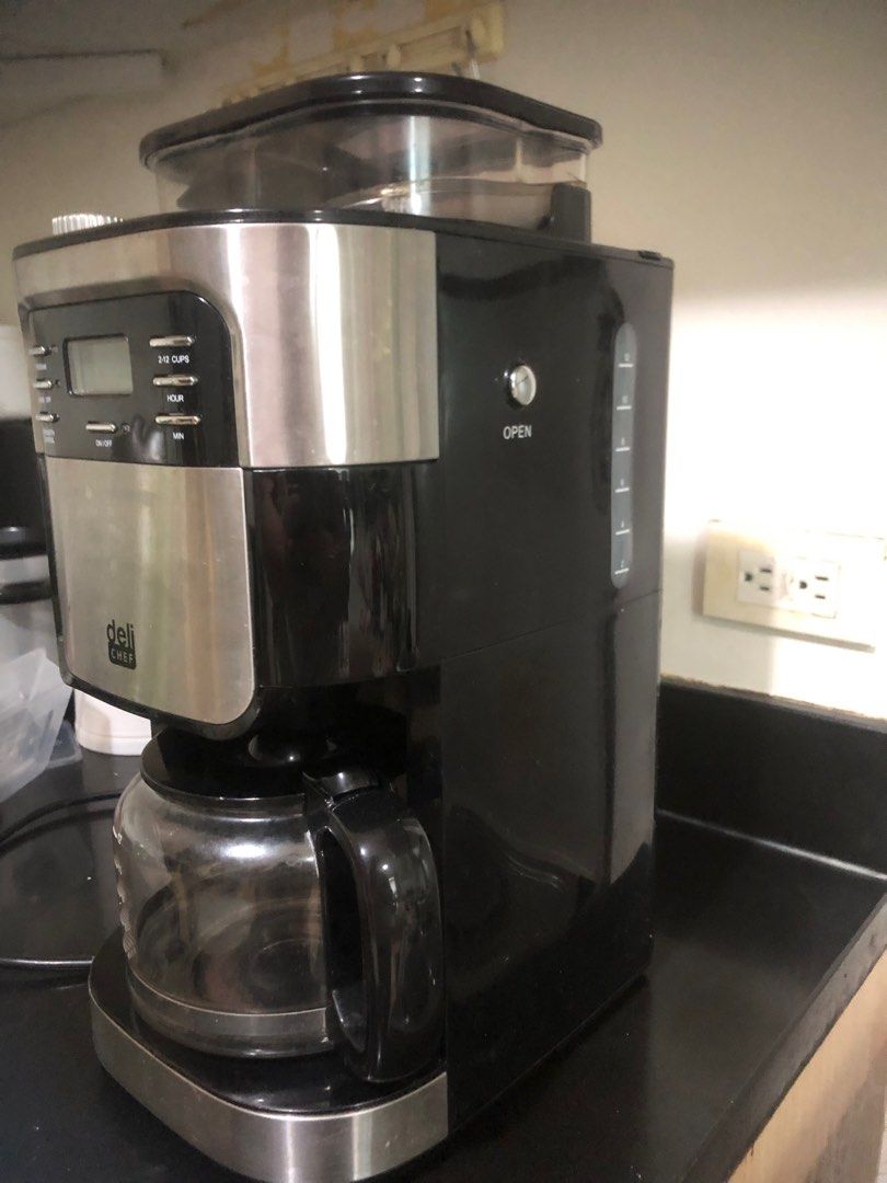 Deli Chef Grind and Brew Coffee Maker (with grinder), TV & Home ...
