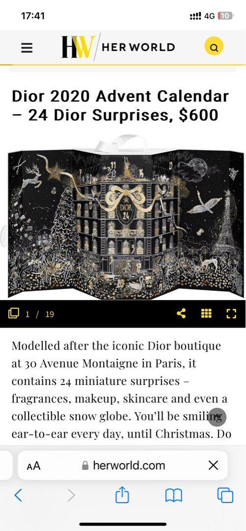Dior 2020 Advert Calendar, Beauty & Personal Care, Fragrance ...