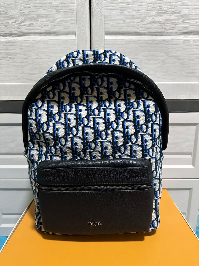 Dior Rider backpack in blue oblique, Women's Fashion, Bags & Wallets ...