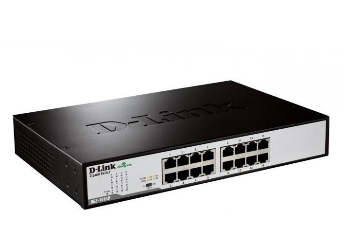 D-Link DGS-1016D 16-Port Gigabit Metal Rackmountable Unmanaged Desktop ...