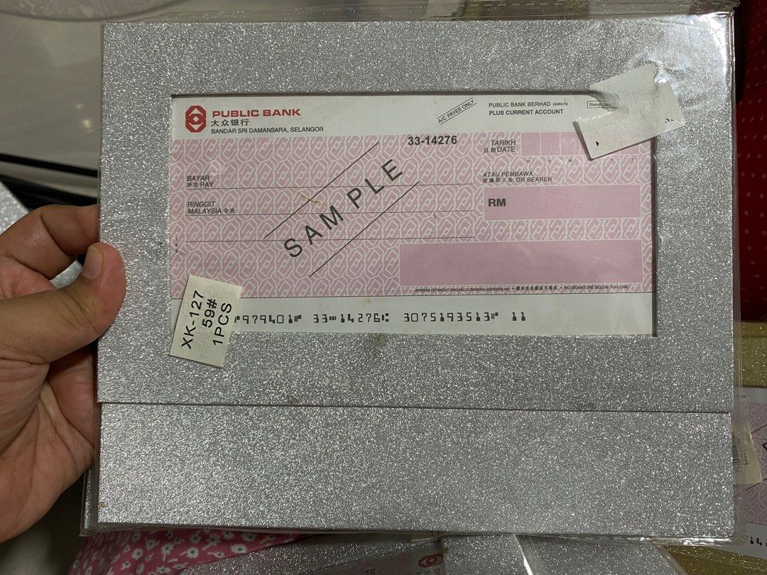 Dulang Hantaran: Glittered Cheque Frame, Hobbies & Toys, Stationery ...