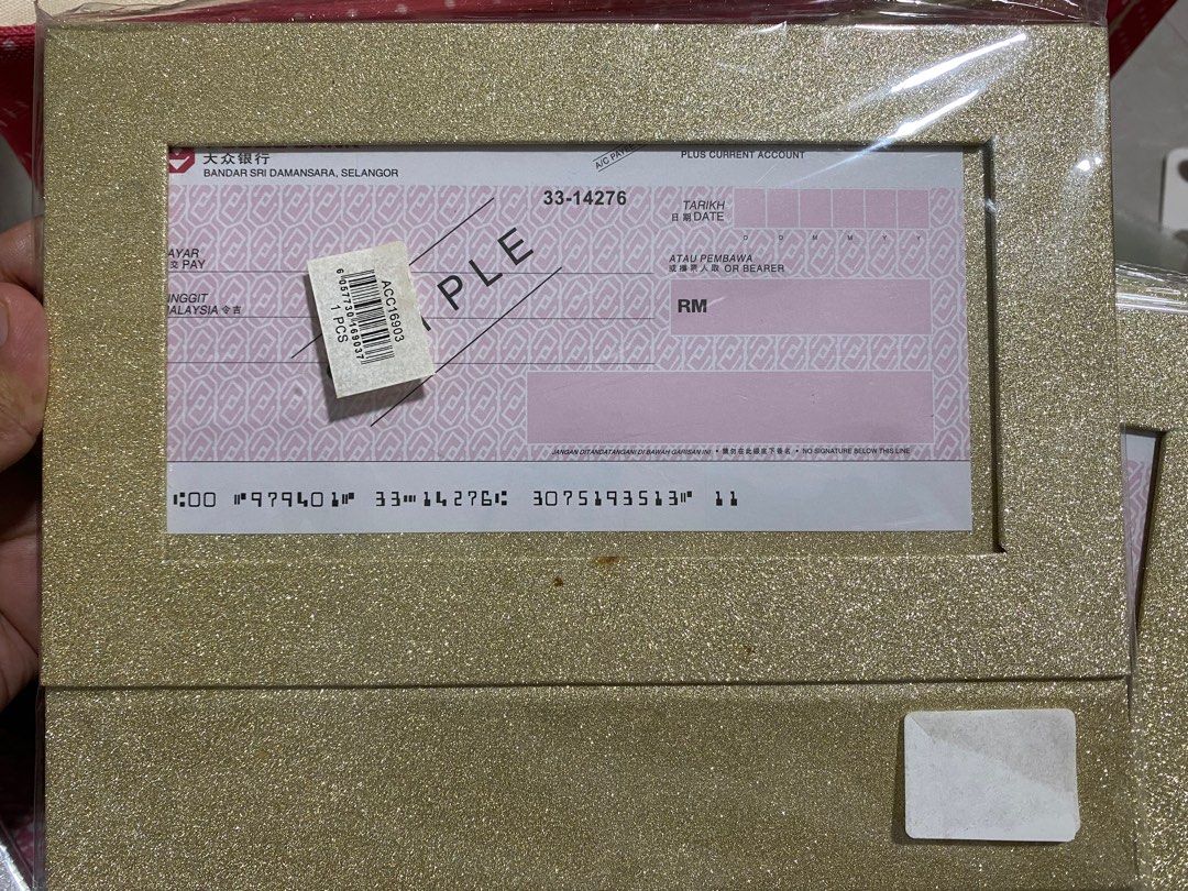 Dulang Hantaran: Glittered Cheque Frame, Hobbies & Toys, Stationery ...