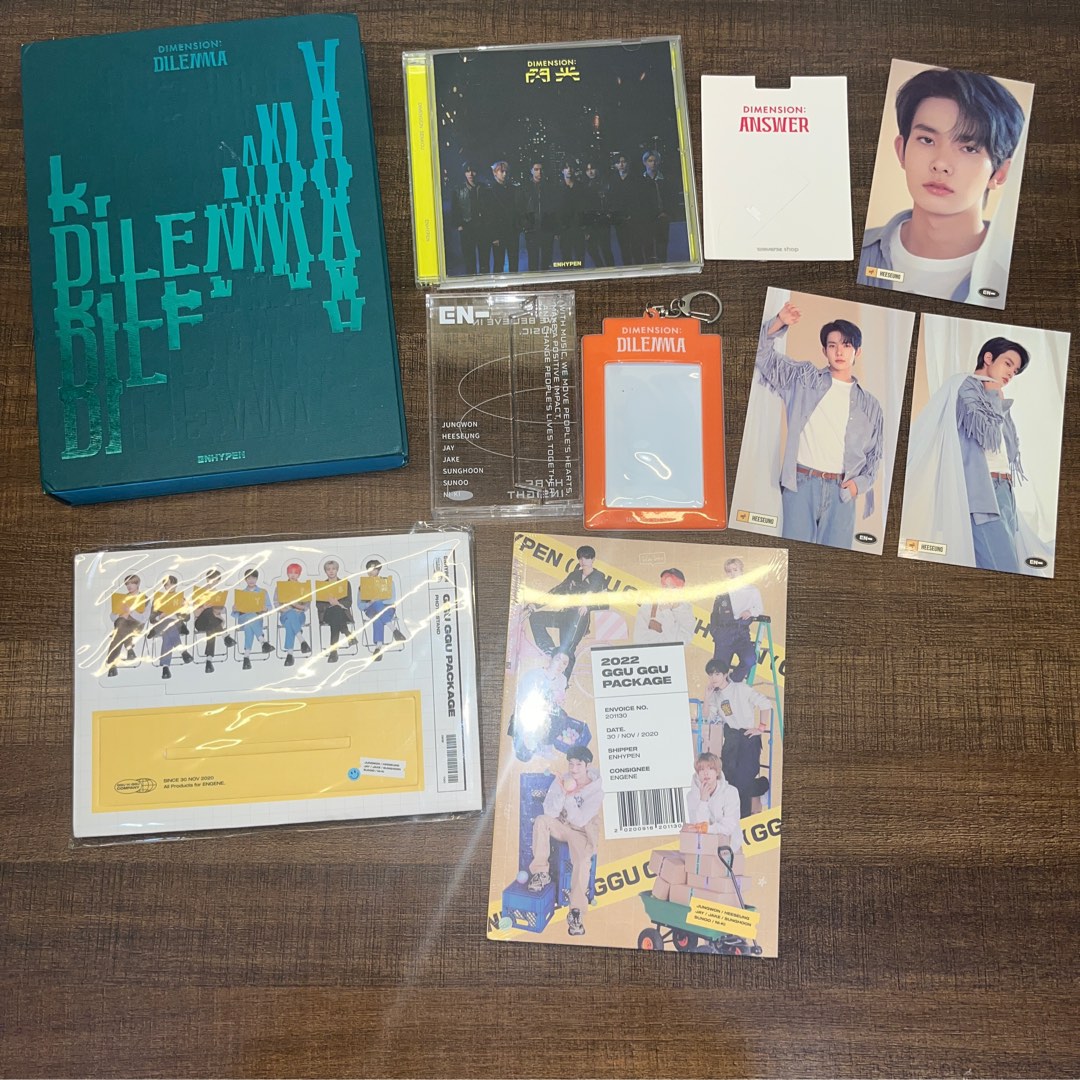 ENHYPEN 2 ALBUMS BULK SET + MERCHANDISE + GGU PACKAGE PHOTO STAND ...