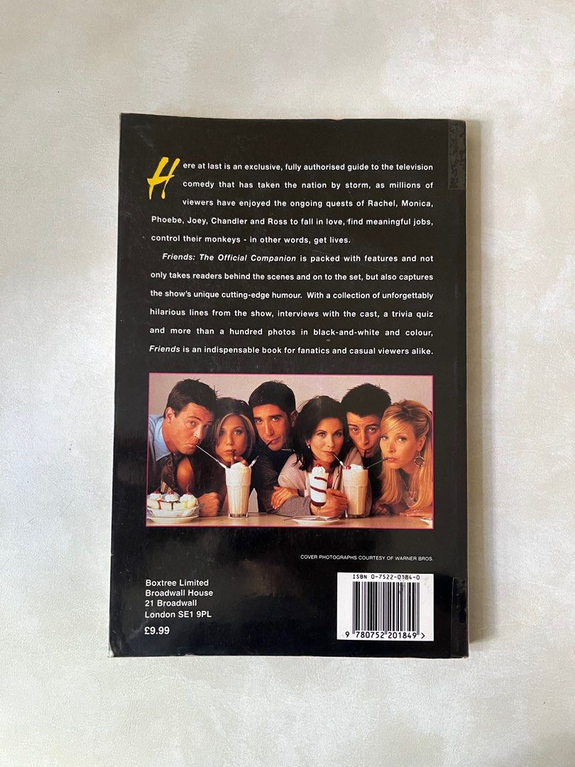 FRIENDS TV Book by David Wild (published 1995), Hobbies & Toys ...