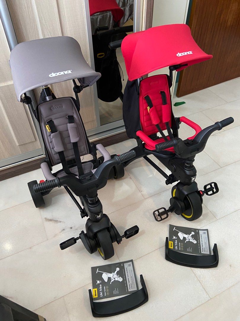 Full set Doona Liki Trike S3 Greyhound/Flame Red, Babies & Kids, Going ...