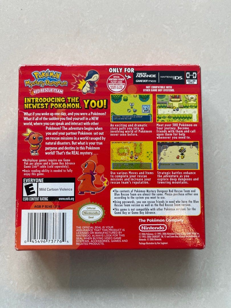GBA Gameboy - Pokemon Mystery Dungeon Red Rescue Team, Video Gaming ...