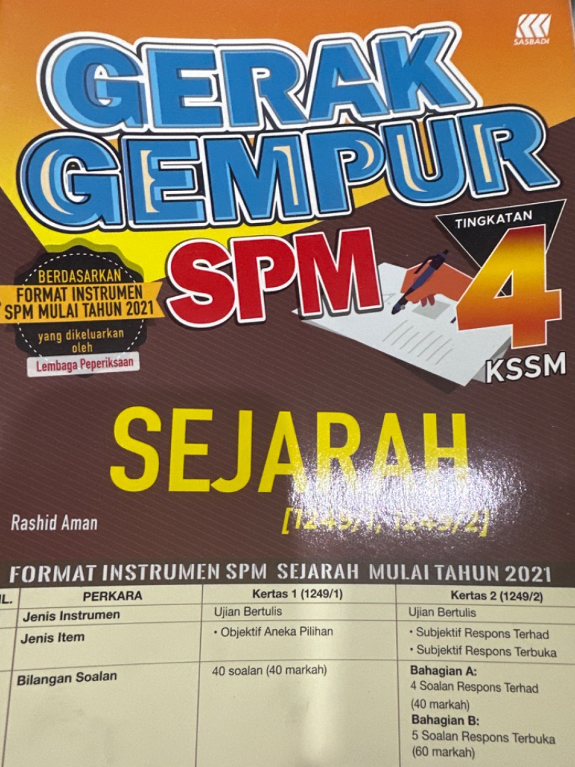 GERAK GEMPUR SPM TINGKATAN 4 KSSM, Hobbies & Toys, Books & Magazines ... GERAK GEMPUR SPM TINGKATAN 4 KSSM, Hobbies & Toys, Books & Magazines ...