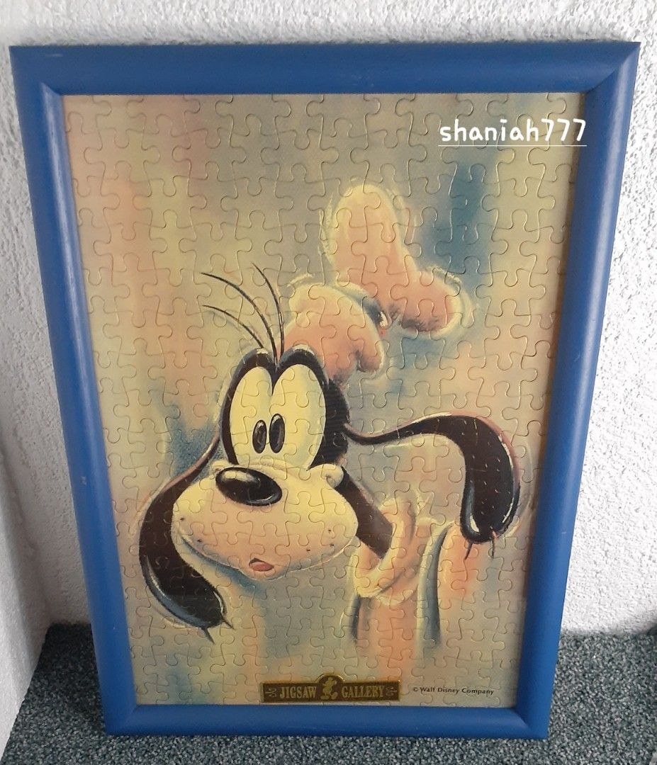 GOOFY-Vintage OLD Rare Tenyo Jigsaw Gallery Puzzle Frame Walt Disne ...