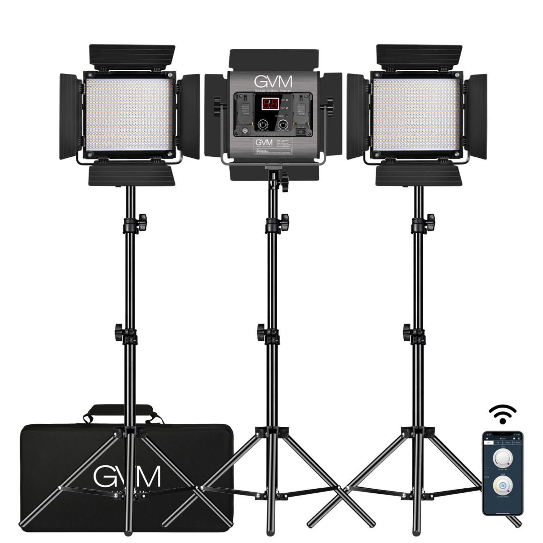 GVM 560 LED Video Light, Dimmable Bi-Color, 3 Packs Photography ...