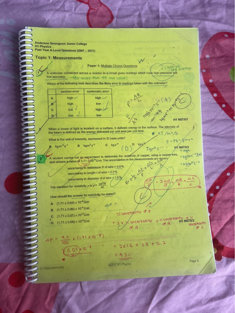 H1 PHYSICS practice questions and practice papers! (With additional ...